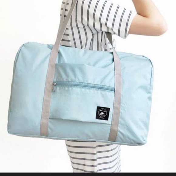 Travel | Bags | Blue And Gray Lightweight Travel Bag With Foldable ...